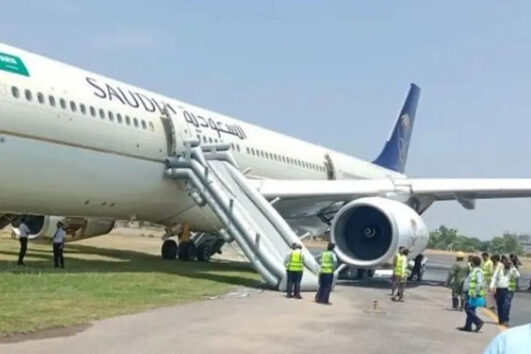 Saudi Airlines flight catches fire; Nearly 300 people were onboard ...